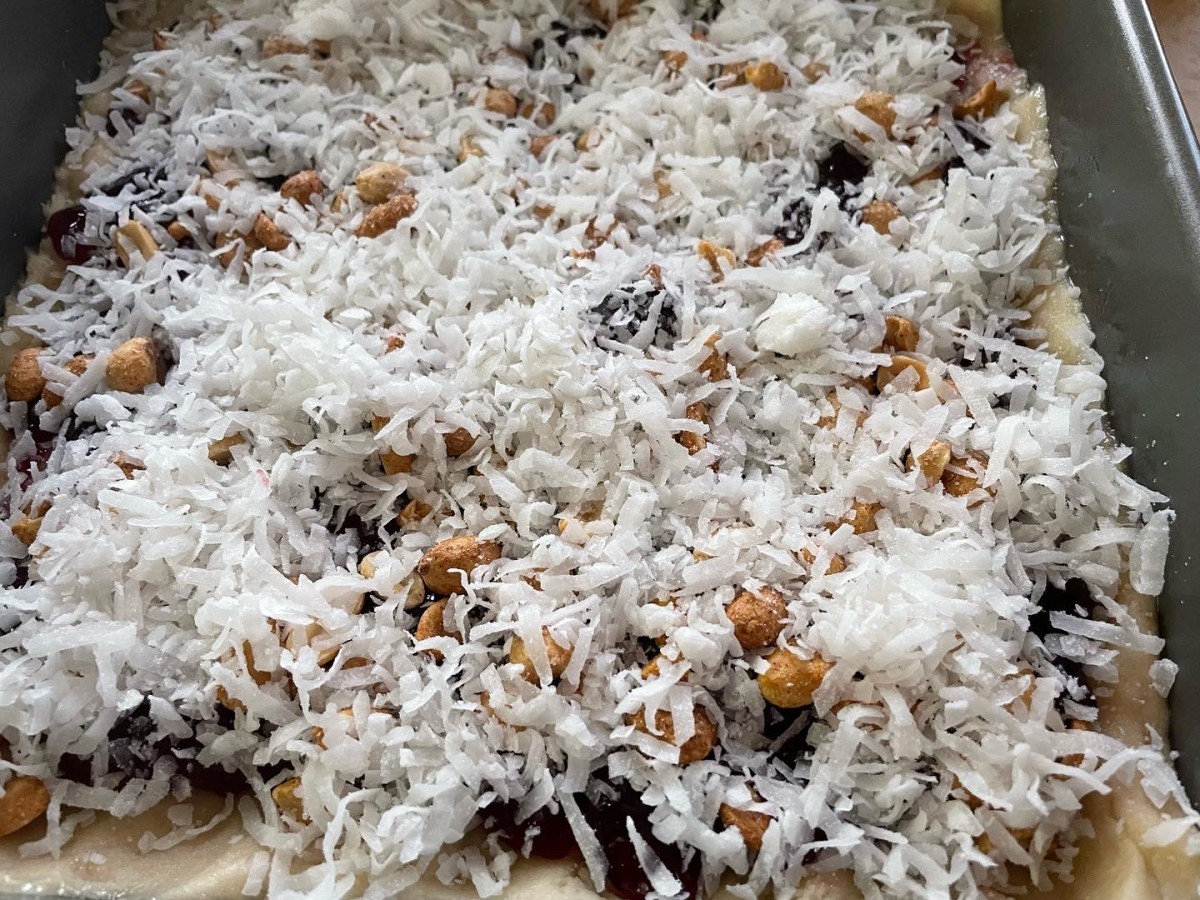 Grape Jelly Coconut Peanut Bars | The Charmed Kitchen