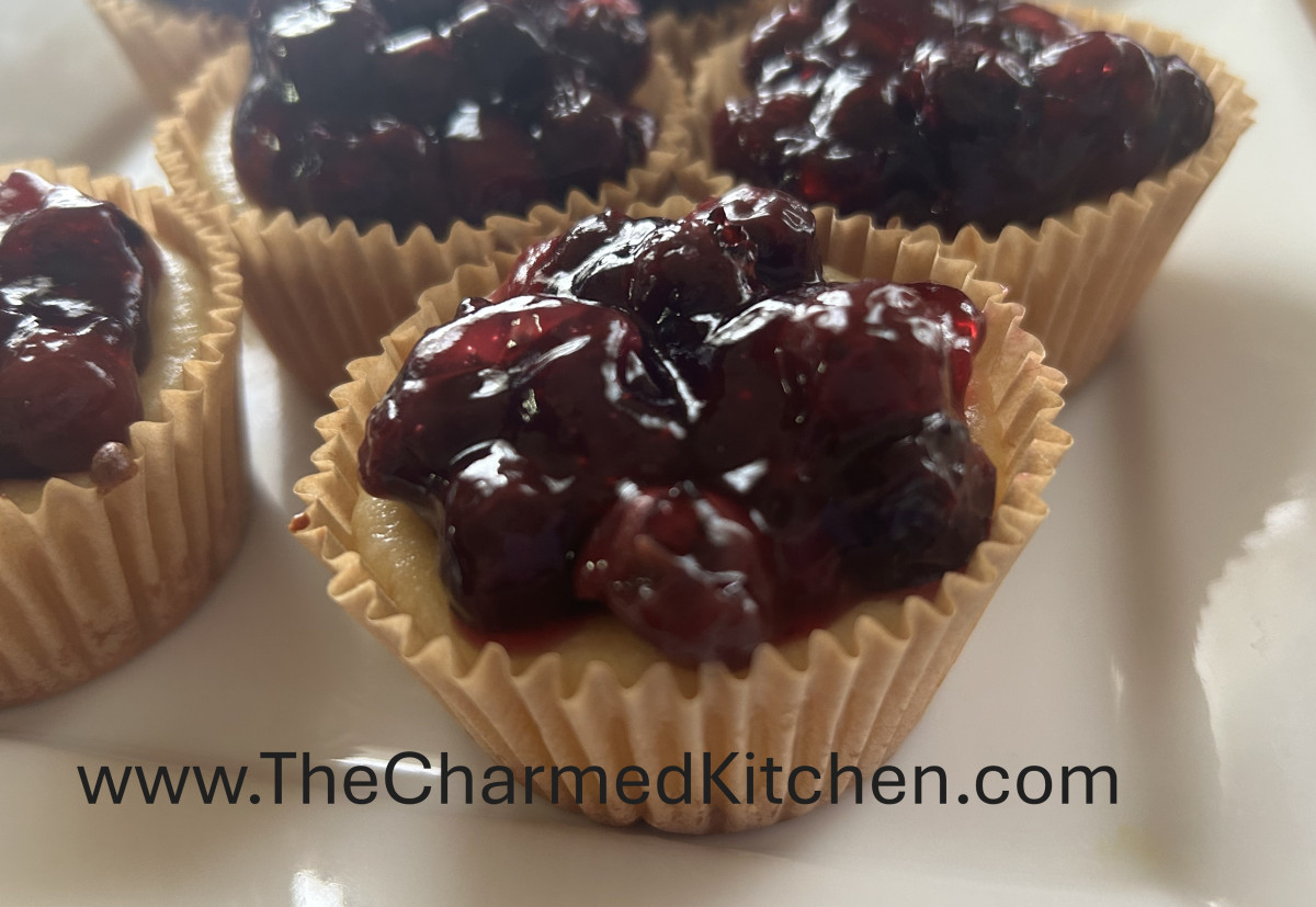 Mini Blueberry Cheesecakes | The Charmed Kitchen